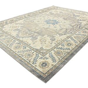 Unique Loom Salzburg Collection Classic Traditional Design Oriental Inspired Border Area Rug, 9 ft x 12 ft, Gray/Beige