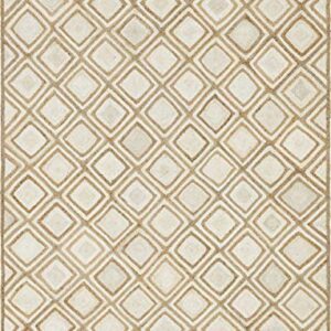 Unique Loom Braided Jute Collection Classic Quality Made Hand Woven with Geometric Design Area Rug, 9' 0" x 12' 0", Ivory/Natural