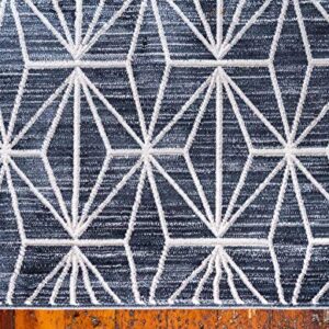 Unique Loom Uptown Collection by Jill Zarin Collection Geometric Modern Navy Blue Area Rug (8' 0 x 10' 0)