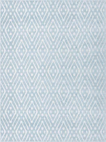 Unique Loom Sabrina Soto Outdoor Collection Geometric, Modern, Vibrant, Trellis Contemporary Area Rug, 9' 0" x 12' 0", Light Blue/Ivory