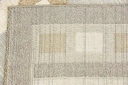 Unique Loom Modern Collection Geometric, High-Low Pile, Vintage, Arrows, Indoor and Outdoor Area Rug, 9 ft x 12 ft, Light Brown/Beige