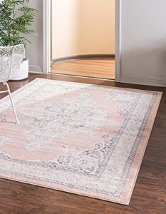 unique loom parker collection area rug – merakli (10′ x 14′ rectangle, rose/gray)