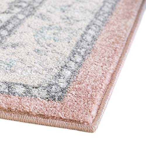 Unique Loom Parker Collection Area Rug - Merakli (10' x 14' Rectangle, Rose/Gray)