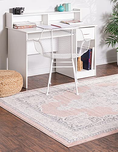 Unique Loom Parker Collection Area Rug - Merakli (10' x 14' Rectangle, Rose/Gray)