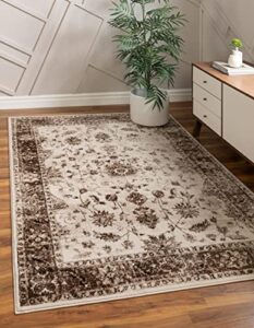 unique loom rushmore collection area rug – lincoln (3′ 3″ x 5′ 3″ rectangle, cream/beige)