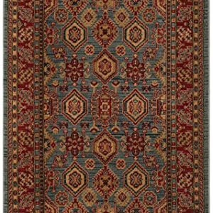 Unique Loom Sahand Collection Area Rug - Alexander (4' 1" x 6' 1" Rectangle, Light Blue/Light Brown)