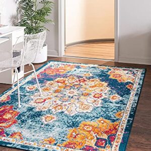 Unique Loom Parker Collection Area Rug - Kokulu (10' x 14' Rectangle, Multi/Blue)