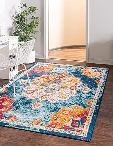 Unique Loom Parker Collection Area Rug - Kokulu (10' x 14' Rectangle, Multi/Blue)