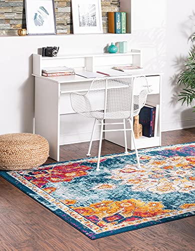 Unique Loom Parker Collection Area Rug - Kokulu (10' x 14' Rectangle, Multi/Blue)