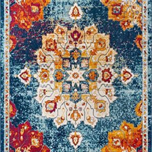 Unique Loom Parker Collection Area Rug - Kokulu (10' x 14' Rectangle, Multi/Blue)