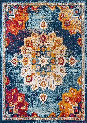 Unique Loom Parker Collection Area Rug - Kokulu (10' x 14' Rectangle, Multi/Blue)