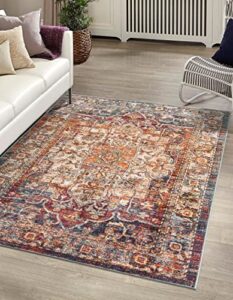 unique loom isabella collection area rug – adjani (10′ x 14′ rectangle, multi/beige)