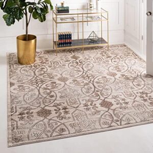 unique loom rushmore collection area rug – washington (6′ square, dark beige/beige)