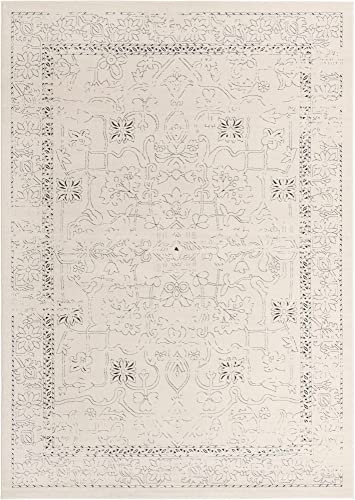 Unique Loom Isabella Collection Area Rug - Adjani (10' x 14' Rectangle, White/Blue)