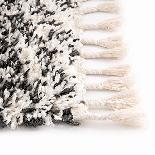 Unique Loom Hygge Shag Collection Area Rug - Gradient (9' x 12' Rectangle, Black and White)