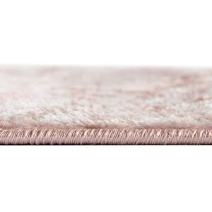 Unique Loom Oxford Collection Area Rug - Sheldonian (10' x 14' Rectangle, Pink/Ivory)