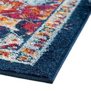 Unique Loom Parker Collection Area Rug - Kokulu (7' 10" Square, Multi/Blue)