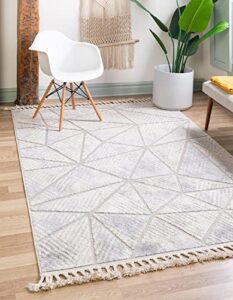 unique loom arlo collection area rug – aj (rectangular 9′ 0″ x 12′ 0″, sandy beige/ gray)