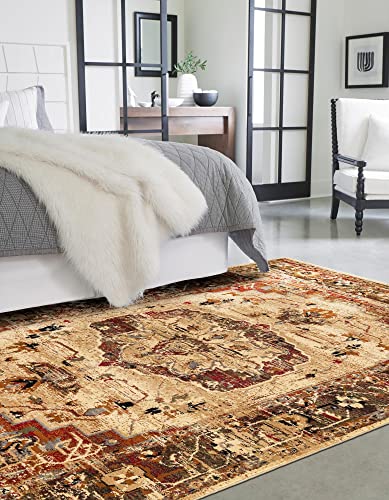 Unique Loom Saturn Collection Area Rug - Outlook (Rectangular 9' 0" x 12' 0", Cream/ Black)