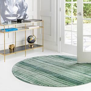 Unique Loom Gemstone Collection Area Rug - Topaz (Round 9' 8" x 9' 8", Green/Olive)