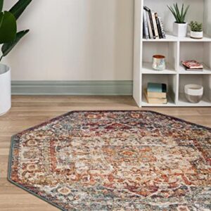 Unique Loom Isabella Collection Area Rug - Adjani (7' 10" Octagon, Multi/Beige)