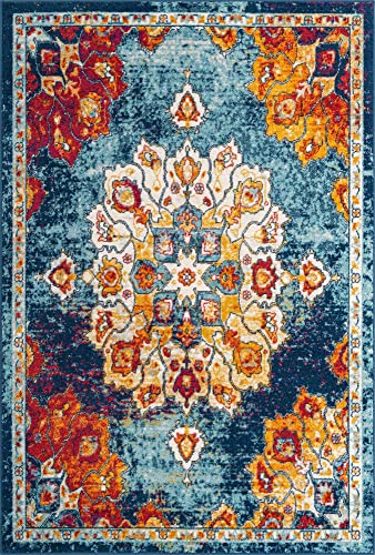 Unique Loom Parker Collection Area Rug - Kokulu (6' x 9' Rectangle, Multi/Blue)