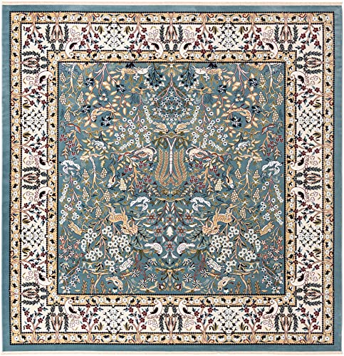 Unique Loom Narenj Collection Area Rug - Bristol (10' Square, Blue/Beige)