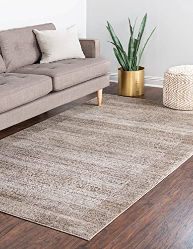 Unique Loom Del Mar Collection Area Rug-Transitional Inspired with Modern Contemporary Design, 10' 0 x 13' 0 Rectangular, Beige/Tan