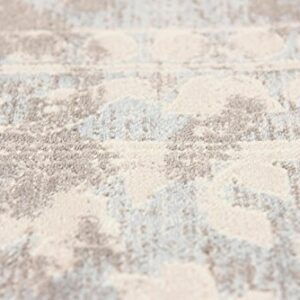 Unique Loom Traditional Classic Intricate Design with Distressed Vintage Detail, Area Rug, 10 ft x 13 ft, Light Blue/Ivory