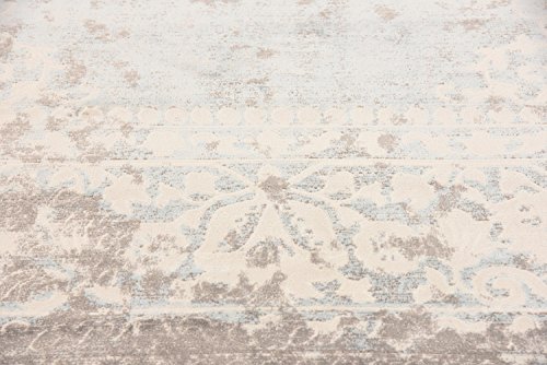 Unique Loom Traditional Classic Intricate Design with Distressed Vintage Detail, Area Rug, 10 ft x 13 ft, Light Blue/Ivory