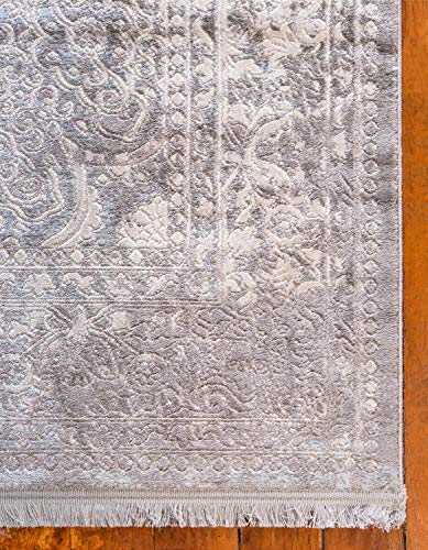 Unique Loom Traditional Classic Intricate Design with Distressed Vintage Detail, Area Rug, 10 ft x 13 ft, Light Blue/Ivory