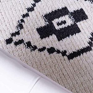 Unique Loom Morocco Collection Tribal, Southwestern, Bohemian Area Rug, 9' 0" x 12' 0", Ivory/Black