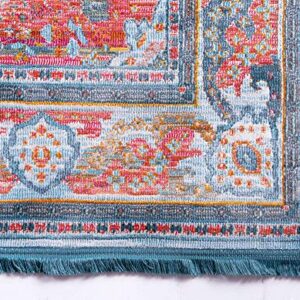 Unique Loom Baracoa Collection Area Rug - Malecon (8' 4" x 10', Light Blue/ Orange)