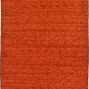 Unique Loom Solid Gava Collection 100% Natural Twisted Wool Modern Terracotta Area Rug (8' x 12')