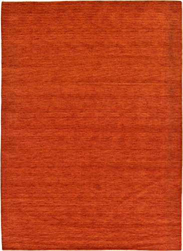 Unique Loom Solid Gava Collection 100% Natural Twisted Wool Modern Terracotta Area Rug (8' x 12')