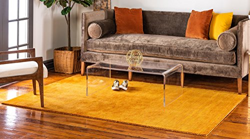 Unique Loom Solid Gava Collection 100% Natural Twisted Wool Modern Terracotta Area Rug (8' x 12')