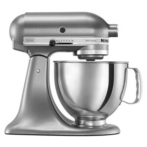 kitchenaid ksm150pscu artisan series 5-qt. stand mixer with pouring shield – contour silver