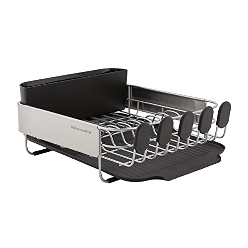 KitchenAid Compact Stainless Steel Dish Rack, 16.06-Inch, Black