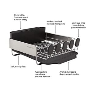 KitchenAid Compact Stainless Steel Dish Rack, 16.06-Inch, Black