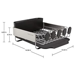 KitchenAid Compact Stainless Steel Dish Rack, 16.06-Inch, Black