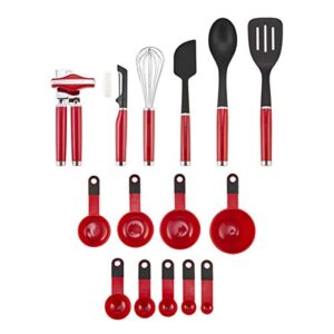 kitchenaid classic tool and gadget set, 15-piece, empire red