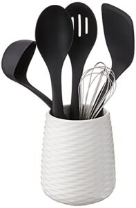 kitchenaid tool and gadget set with crock, 6-piece, black