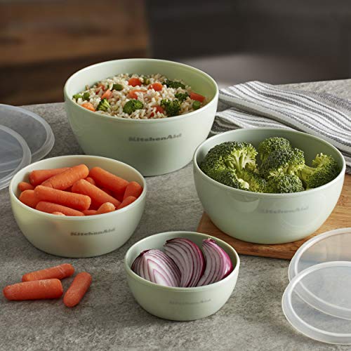 KitchenAid Prep Bowls with Lids, Set of 4, Pistachio,32 oz