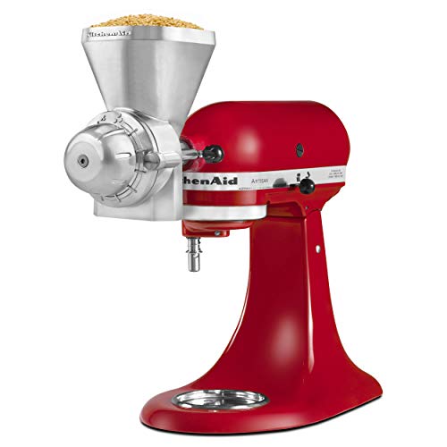 KitchenAid KGM All Metal Grain Mill Attachment & Fresh Prep Slicer/Shredder Attachment, White