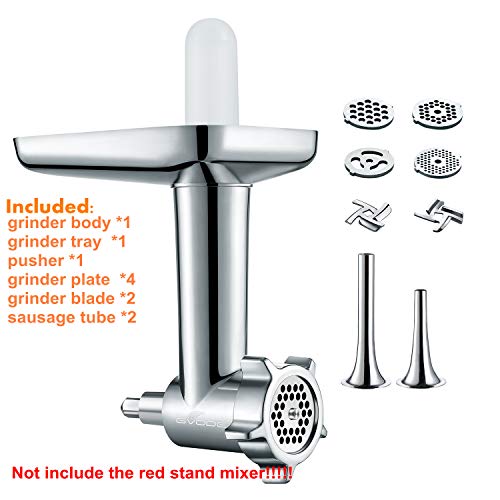 GVODE Meat Grinder Attachment for Kitchenaid Stand Mixer, Including 3 Sausage Stuffer Accessory, Metal Food Grinder, gvode meat grinder kitchenaid