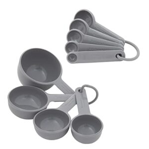 kitchenaid universal measuring cup and spoon set, 9 piece, gray