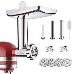 stainless steel food grinder attachment fit kitchenaid stand mixers including sausage stuffer, perfect attachment for kitchenaid mixers