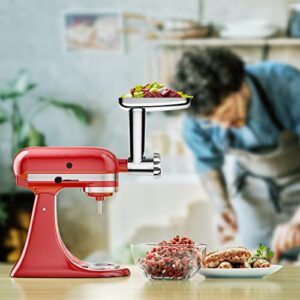 Stainless Steel Food Grinder Attachment fit KitchenAid Stand Mixers Including Sausage Stuffer, Perfect Attachment for KitchenAid Mixers