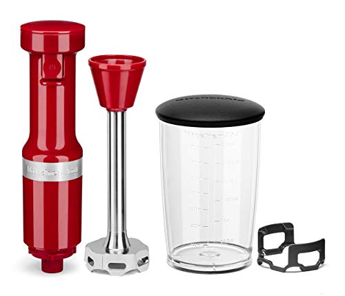 KitchenAid KHM7210ER 7-Speed Digital Hand Mixer with Turbo Beater II Accessories and Pro Whisk - Empire Red & Variable Speed Corded Hand Blender - KHBV53