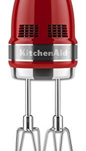 KitchenAid KHM7210ER 7-Speed Digital Hand Mixer with Turbo Beater II Accessories and Pro Whisk - Empire Red & Variable Speed Corded Hand Blender - KHBV53